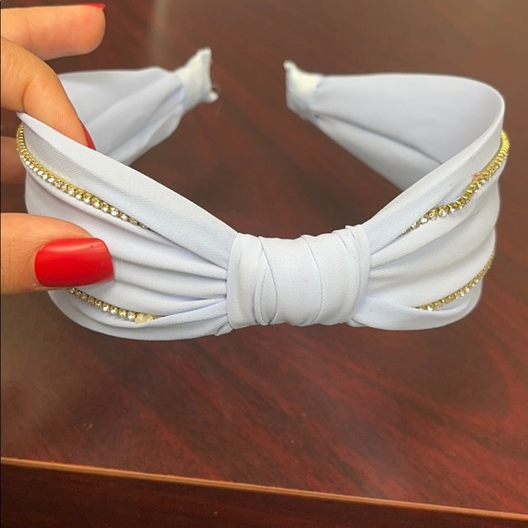 Accessories | Light Blue Headband With Diamond Detail | Poshmark